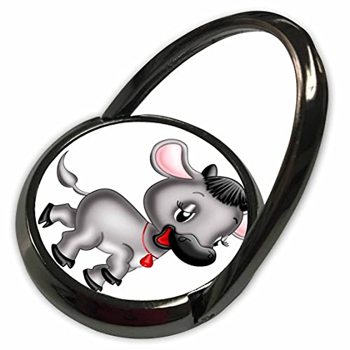 3dRose Cute Illustrations - Cute Black Cow with A Red Bell Illustration - Phone Rings (phr-360296-1)
