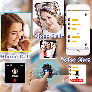 Volga 4G Kids Smart Watch for Boys Girls,Kids Smart Watch with GPS Tracker SIM Card WiFi Voice Video Call Pedometer Camera SOS Alarm Clock Touch Screen,Smart Watch for Kids Age 4-15 Gifts(Black)