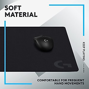 Logitech G640 Large Cloth Gaming Mouse Pad, Optimized for Gaming Sensors, Moderate Surface Friction, Non-Slip Mouse Mat - Black