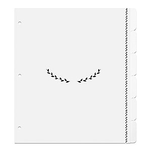 Jot & Mark Recipe Binder Tab Dividers with Blank Labels | 6 Customizable Organizer Dividers for 8.5" x 11" 3-Ring Binders (Black & White)