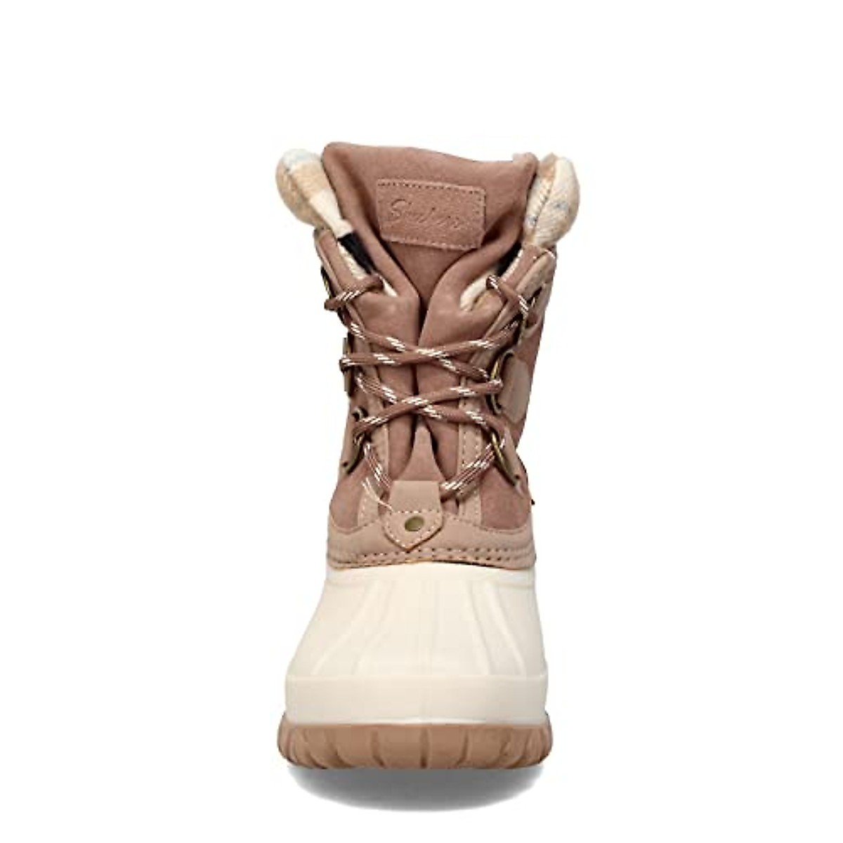 Skechers Women's Waterproof Cold Weather Boot Snow, Natural/Pink, 10