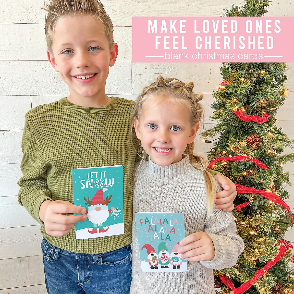 Hadley Designs 24 Christmas Cards with Envelopes - Blank Holiday Cards with Envelopes for Family, Friends & Business, Made in the USA (Gnome)