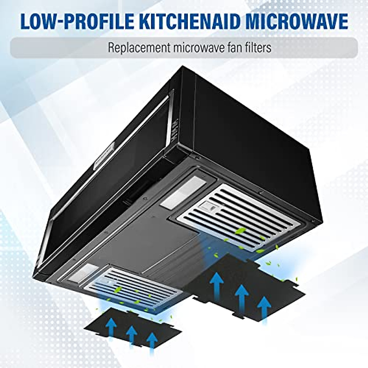 Replacement Air Filters for Microwave Oven – 2 Pack Activated Charcoal Filters Compatible with Kitchen Aid and Whirlpool Over The Range Microwave Hood Models