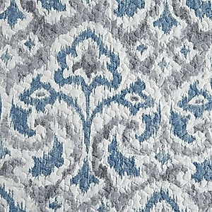 Tommy Bahama Home Quilt Set Reversible Cotton Bedding with Matchin Sham, All Season Home Decor, Twin, Cape Verde Smoke Grey/Blue