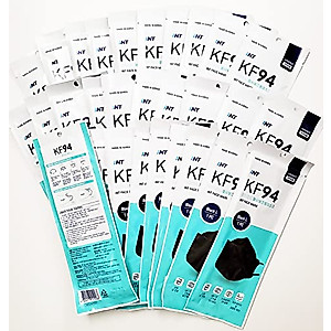 INT 【 30 Pack Black Mask Certified, 4-Layered Face Safety, Patented Adjustable Earloop, Individually Sealed Package MADE IN KOREA