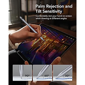 ESR Stylus Pen for iPad, Magnetic Wireless Charging iPad Pen, Digital Apple Pencil 2nd Gen with Tilt Sensitivity and Palm Rejection for iPad Pro 12.9/11, iPad Air 5/4, and iPad Mini 6, Dark Silver