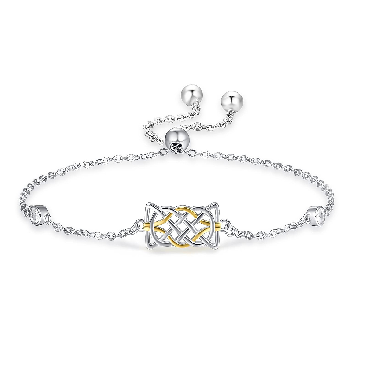 Palpitate Irish Bracelet Celtic Knot Bracelet for Women Sterling Silver Good Luck Irish Gifts