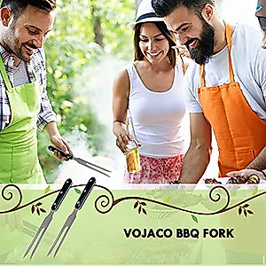 Carving Fork, VOJACO Meat Forks, 10 Inch Long Stainless Steel Forks for BBQ, Barbecue, Serving, Cooking, Grilling, Roasting (2, 10 Inch)