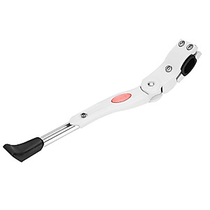 Adjustable Bike Kickstand Aluminum Alloy Cycling Bicycle Kick Stand Rear Side NonSlip Stand Fits for 16 20 24 26 Mountain Bike/Road Bike/Folding Bikes (White)(White) raleigh scout kickstand