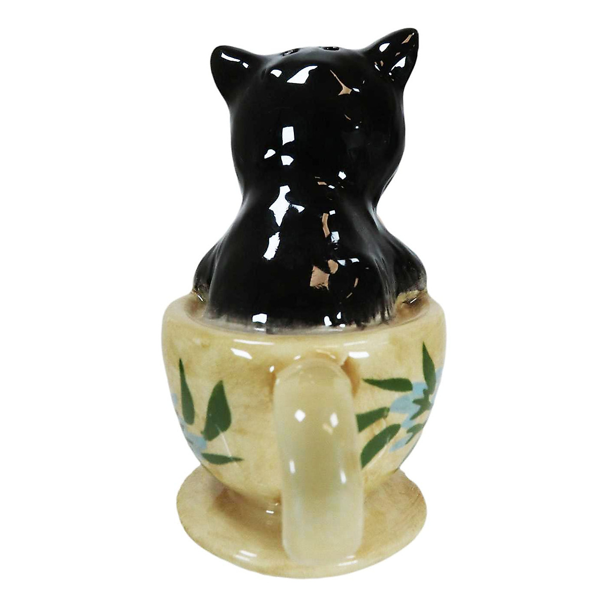 Ebros Ceramic Tabby And Tuxedo Black Kitty Cats In Teacups Kissing Salt And Pepper Shakers Set Valentines Tea Cup Cat Kittens Figurines Party Kitchen Tabletop Collectible Decorative Accents