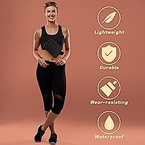 Everywhere Belt Bag with Card Holder Wallet for Women, Fanny Pack Crossbody Bags with Longer-length Adjustable Strap, Unisex Fashion Waist Packs for Workout Travelling Running (Black)