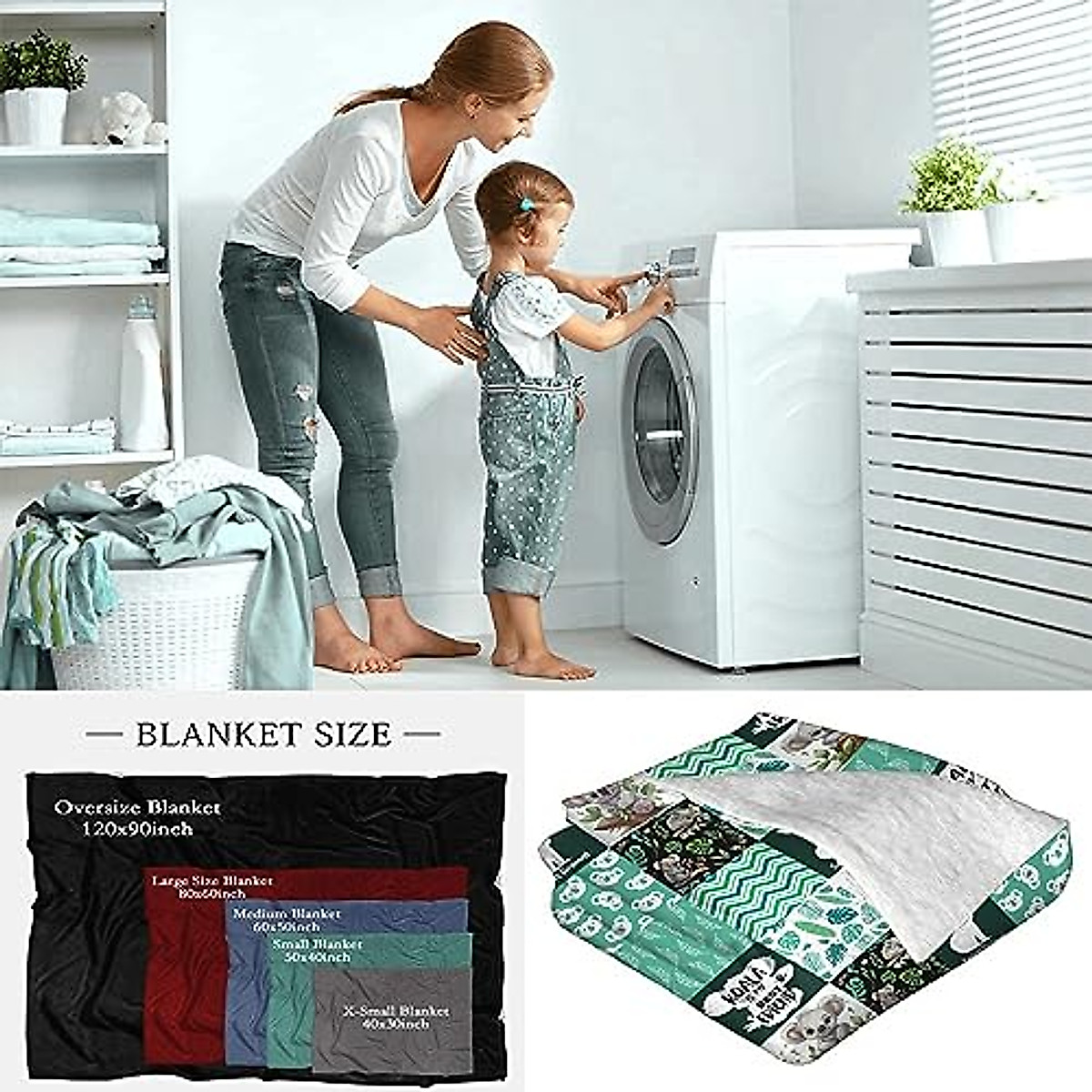 Koala Blanket Leaf Blanket Super Soft Cozy for Couch Bed Travel Koala Gifts for Girls Boys Women Men Green Stripe Blanket Suitable for All Seasons 30"x40"for Toddler/Pets