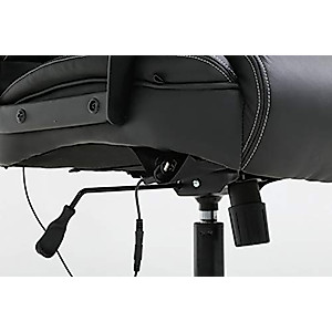 500lbs Big & Tall Task Office Chair, Wide Seat Desk Chair with Massage Lumbar Support Armrest Swivel Rolling High Back Leather Adjustable Ergonomic Computer Chair for Managerial Executive Chairs Black