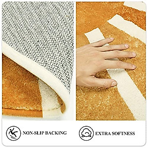 Lahome Boho Round Rugs - 4Ft Washable Non-Slip Small Round Area Rug Throw Soft Sofa Kids Nursery Room Rug Rainbow Sun Print Distressed Round Carpet for Bedroom Entryway Living Room Dining Room