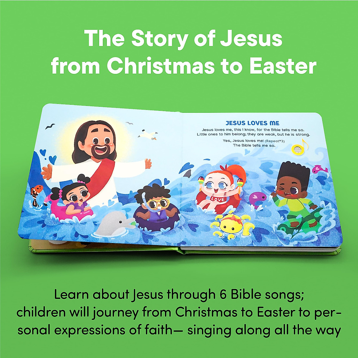 Jesus Loves Me - Christian Sound Book, Sing Along Bible Songs | Christmas, Christening, Dedication, Baptism Gifts for Boys, Girls, Kids, Babies | Religious Toys, Interactive Music Books for Toddlers
