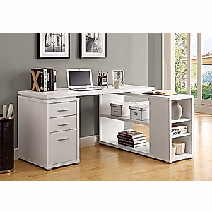 Monarch Specialties Hollow-Core Left or Right Facing Corner Desk, White