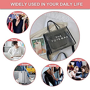 Mesh Beach Tote Womens Shoulder Handbag Crossbody Bag Fashion PVC Clear Tote Bag for Travel