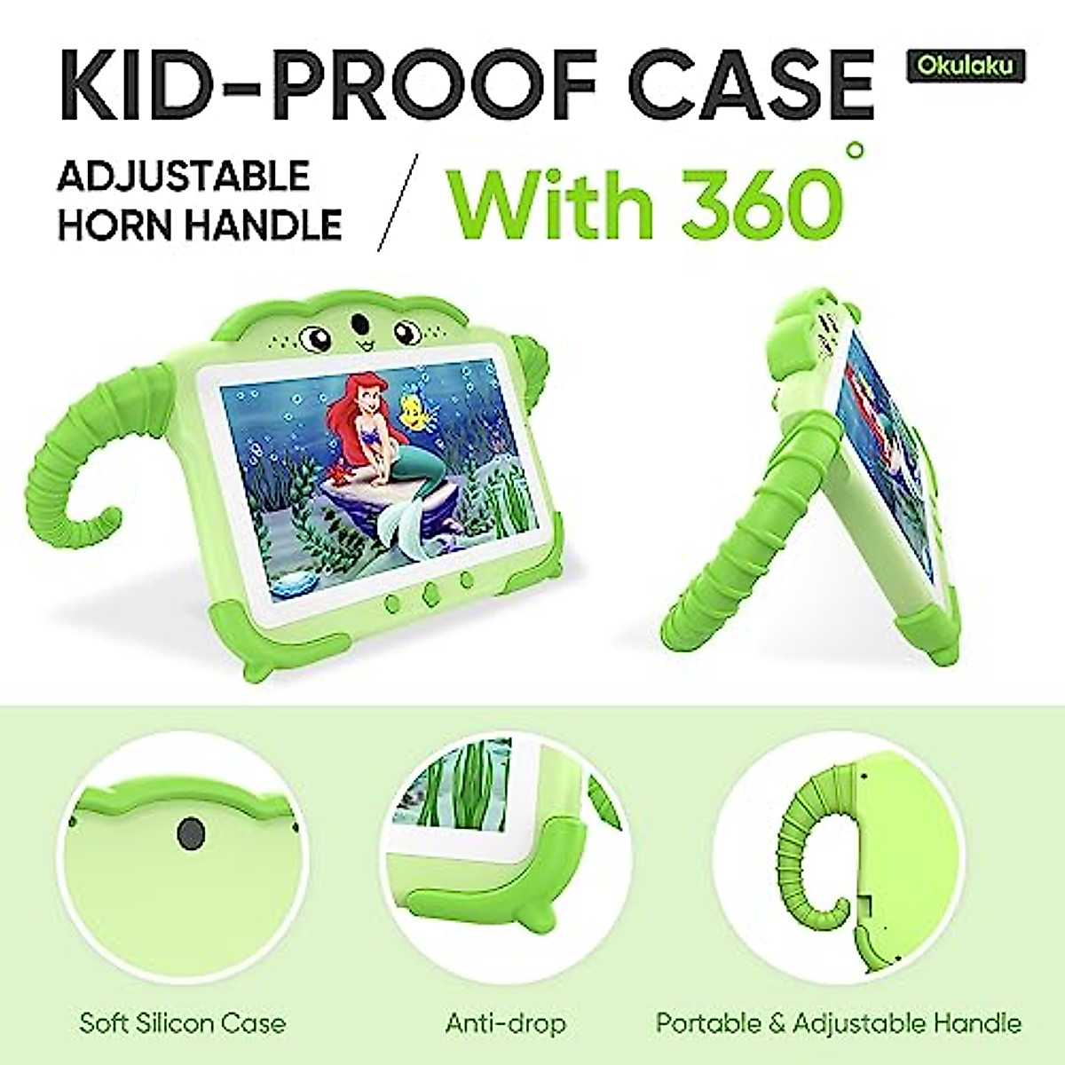 Kids Tablet 7 inch Tablet for Kids 64GB Toddler Tablet with Case Software Installed, Kids Learning Tablet with WiFi for Boys Girls, Android Tablet with Dual Camera Parental Control YouTube Netflix