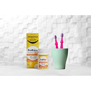 ProBiora Kids Oral-Care Chewable Probiotic Tablets | Probiotic Supplement Designed Specifically for Kids | Healthier Teeth & Gums | Fresher Breath | Whiter Teeth (30 Count, Orange)