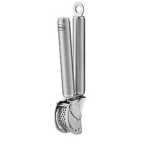 Rösle Stainless Steel Mincing Garlic / Ginger Press with Scraper, 9-inch