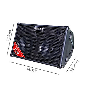 Coolmusic BP60D 120W Battery Powered Acoustic Guitar Amplifier- Portable Bluetooth Speaker with Reverb Chorus Delay Effect, 7 Inputs