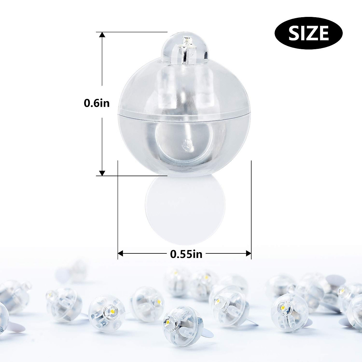 Xthuge 100pcs Mini Round Flash LED Ball Lamp Balloon Light, Ball Balloon Lights for Paper Lantern Balloon Light Party Wedding Decoration，Party Birthday,Festival Decorative Lights(Warm White)