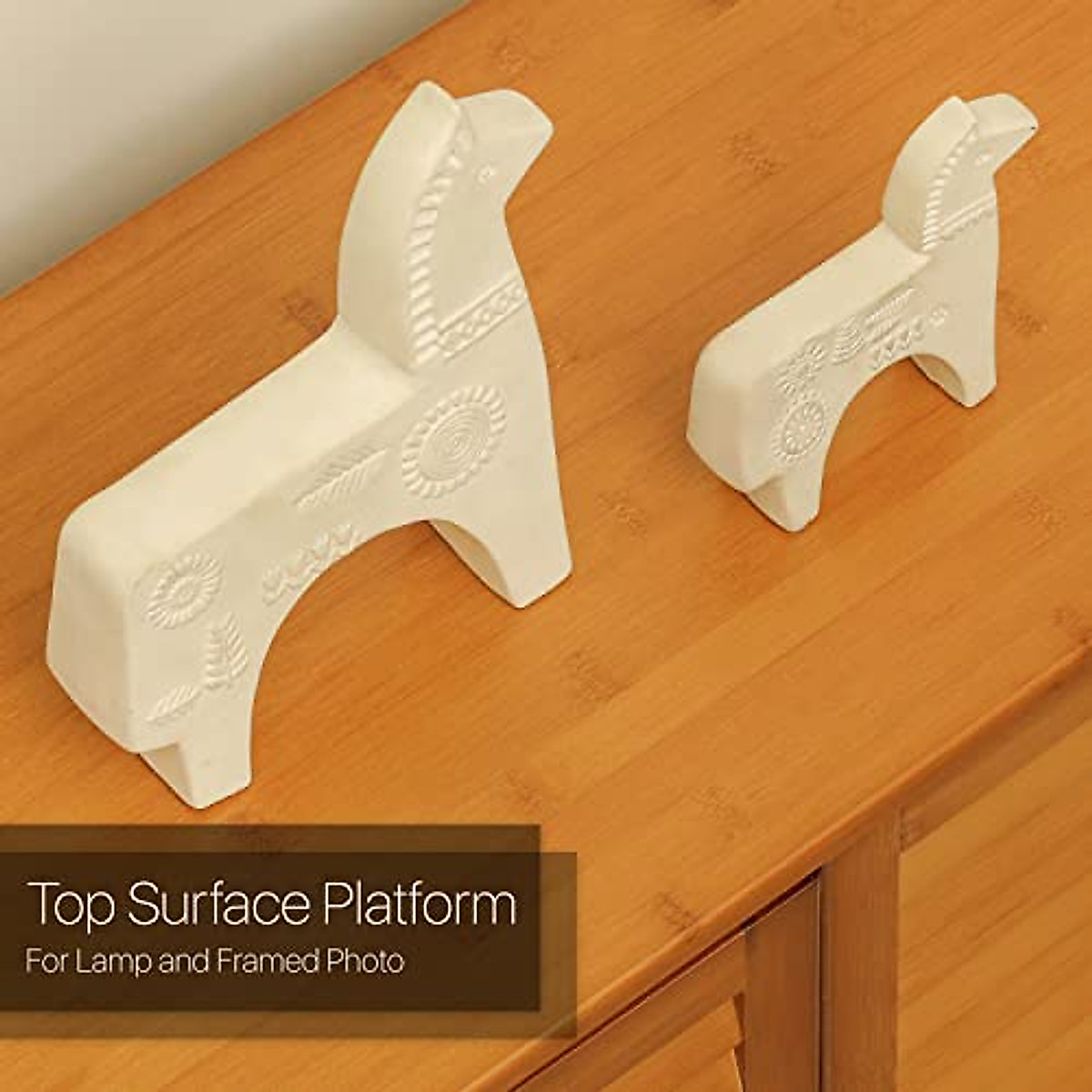 MoNiBloom Shoe Storage Cabinet with 2 Double Shutter Doors, Bamboo Floor Organizer Shelf Stand for 31-35 Pairs Entryway Hallway Bedroom, Brown