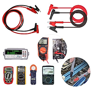 Multimeter Alligator Clips Leads,3.5ft Banana Plug to Alligator Clip Test Lead,4mm Test Lead Probe Suitable for Most of Digital Multimeter