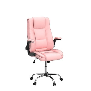REFICCER Pink Office Chair, Ergonomic High Back Executive Office Desk Chairs for Women, 90°-120° Rocking Computer Chair with Wheels, Swivel Lumbar Support Home Office Desk Chair