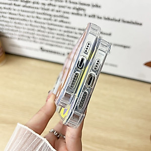 Sayoaho Compatible with iPhone 14 Pro Max Phone Case, Cute Art Wavy Painted for Women Girls, Soft TPU Edge PC Back Protective Shockproof Phone Case-Green