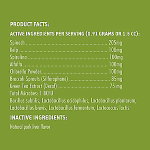 iHeartDogs Super Greens for Dogs with Broccoli Sprouts & Spirulina Powder - Seasonal Allergy & Immune Support Dog Greens Powder - Vitamins, Antioxidants & Minerals Supplement for Dogs