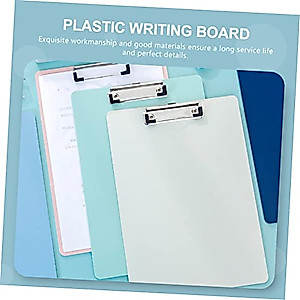 Tofficu 10 Pcs Writing pad Plastic File Folder Paper Folder Staples Plastic clipboard Exam Paper Clips Office Clip Boards Document Organizer Hard Plastic Test Paper Holder Drawing Board a4