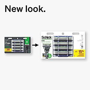 Schick Hydro Sense Sensitive Mens Razor Blade Refill With Skin Guards, Includes 12 Razor Blades Refills