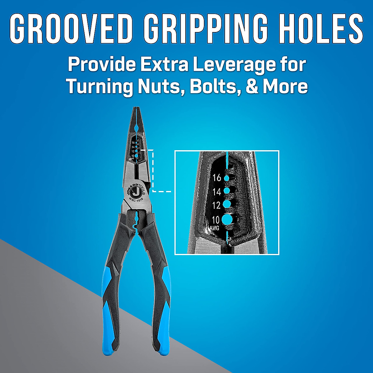 Jonard Tools WSC-1016 Heavy-Duty Wire Stripping Pliers, 10-16 AWG