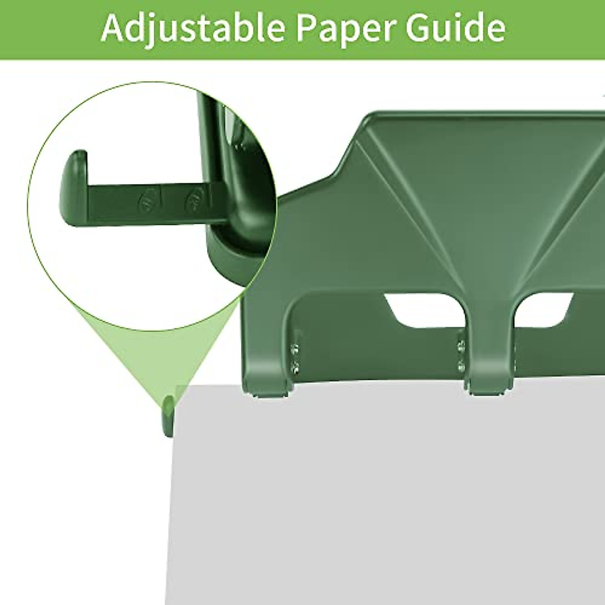 Heavy Duty 3 Hole Punch, 40-Sheet Heavy Duty Paper Punch, 50% Reduced Effort 3-Hole Punch, AFMAT Metal Hole Puncher 3 Ring, Three-Hole Paper Puncher w/Large Chip Tray for Classroom, Office, Green