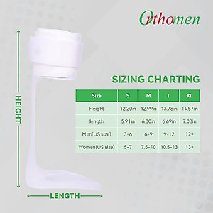 Orthomen Ankle Foot Orthosis Support - AFO Splint - Drop Foot Brace (M-Left)