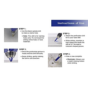 6 PCs Diamond Drill Bits Set for Porcelain, Ceramic, Glass & More - Versatile Tile Drill Bits for Efficient, Precise Drilling
