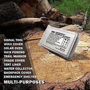 EVERLIT Survival Emergency Mylar Thermal Blanket, Foil Space Blanket Designed for NASA, Body Warmer Blanket for Outdoor, First Aid, Camping Gear, Hiking Travel (Silver, 4 Pack)