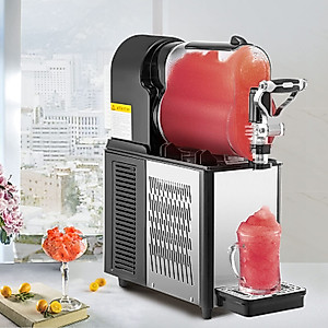 VEVOR Commercial Slushy Machine, 3L/0.8 Gallons Food-Grade PC Tank, 290W 110V, Stainless Steel Smoothie Frozen Drink Maker, Slushie Machine for Supermarkets Cafes Restaurants Bars, Black