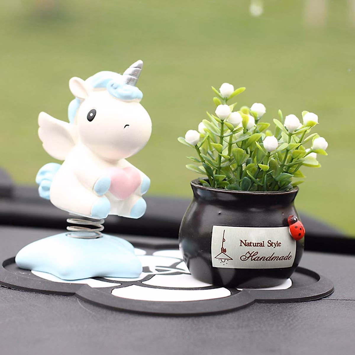 Amosfun Unicorn Dashboard Bobble 10.5x6x5 cm Shaking Head Dancing Unicorn Figurine Car Board Decorations Unicorn Party Favors Gifts