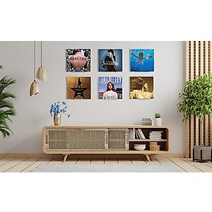 WEIMAISI Clear Vinyl Record Shelf Wall Mount 8 Pack 7 Inch, Acrylic Vinyl Album Holder Display, CD shelf, Album Frame Organizer, Kids Bookshelf, Floating Wall Shelf in Home Office and Record Store