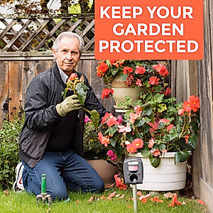 2024 DURANOM Ultrasonic Deer Repellent Outdoor - Upgraded Solar Powered and Motion Activated Strobe Flashing Light - Long Range Animal Repeller for Garden - Animal Deterrent System Blasts Animals Away