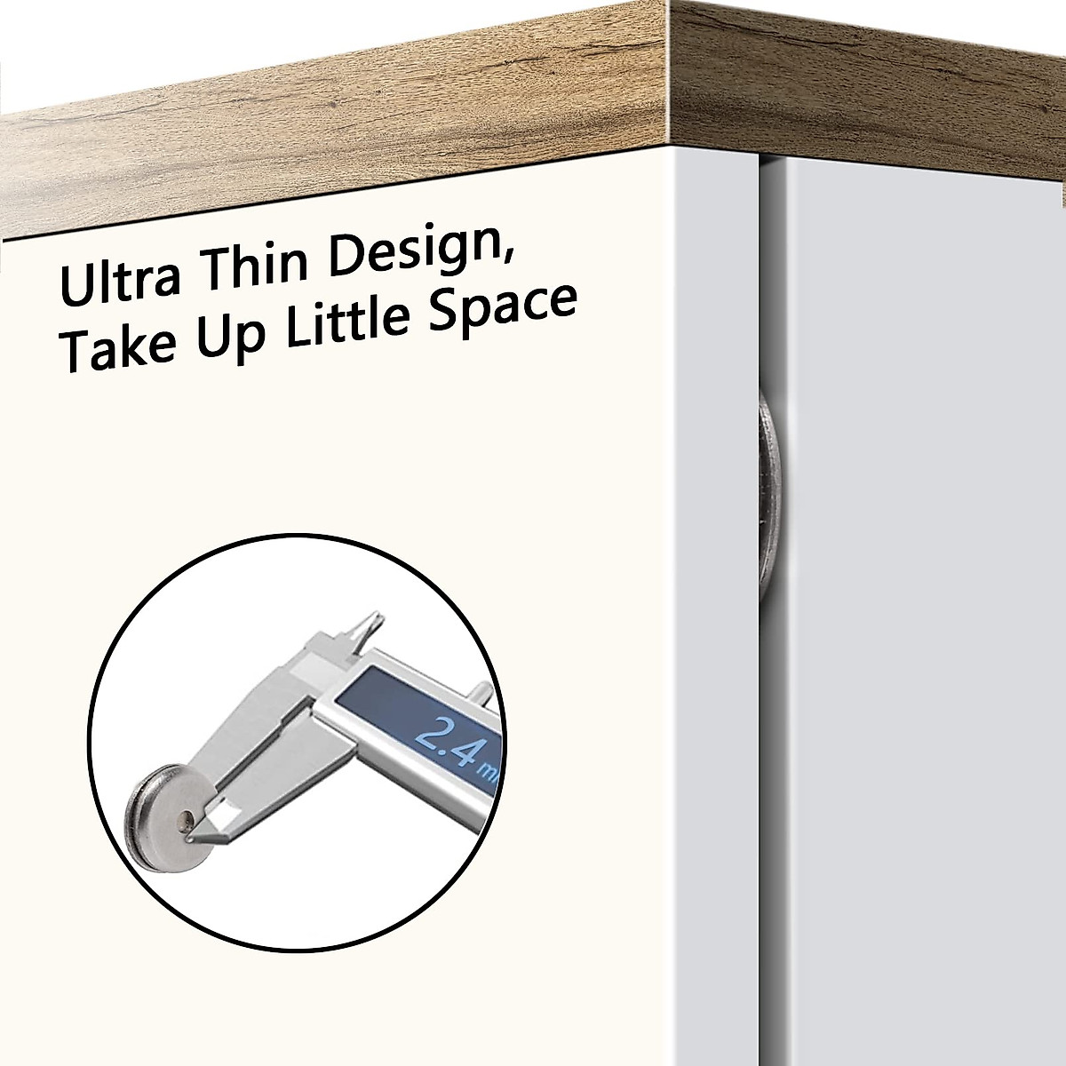 Mousike Magnetic Door Catch Ultra Thin Cabinet Magnets Stainless Steel Drawer Magnet Catch for Sliding Door Closure Kitchen Cabinet Cupboard Closet Closer (4Pack)