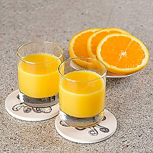 Octopus Coasters - Octopus Table - 6 Octopus Coasters for Drinks - Nautical Coasters Stone Absorbent Beige Ceramic 4.13 inch - Beach Theme - Coastal Coasters - Steampunk Coasters Set Gift