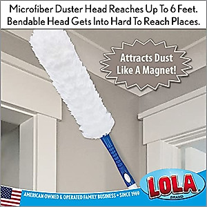 Lola Products 7-in-1 Cleaning Kit & Storage System | SPACE SAVER | 3 Mops, 1 Broom, 1 Dustpan, 1 Storage Rack & 1 Handle | Cleans Dirt, Dust, & Pet Hair | Wall Mount Holder, Floor Cleaner, & Dusting