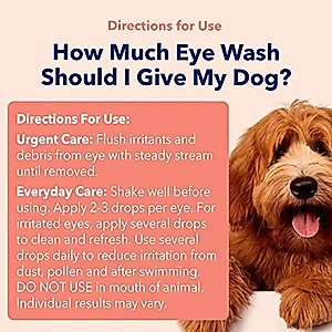 Vets Preferred Eye Cleaner for Dogs - Dog Eye Wash Drops for Infection & Tear Stain Remover - Improves Allergy Symptoms, Infections & Runny Eyes - Dog Eye Drops Rinse for Every Dog - 4 Oz