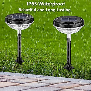 Solar Pathway Lights 4 Pack, Solar Path Lights Outdoor Waterproof Super Bright Up to 12Hrs, Auto On/Off, Warm/Cold White, Low Voltage Landscape Lights for Garden Yard Driveway Walkway Sidewalk Lawn