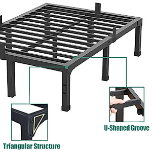 Yitong Angel 14 Inch Full Size Bed Frame, Heavy Duty Support 3500 lbs Metal Platform, No Box Spring Needed/Noise Free/Non-Slip/Steel Slat Support/Easy Assembly