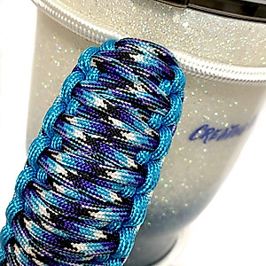 Creating Unique Designs Handmade Elastic Tumbler Handles 20 30 32 40 oz (Handle Only) (Turquoise White Mt Camo)