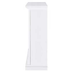 SEI Furniture Nobleman Mother of Pearl Tiled Electric Hidden Media Shelf Fireplace, White